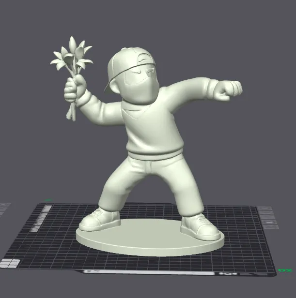 Banksy Flower Thrower - Restyled by Pixel Berry MakerWorld: Download ...
