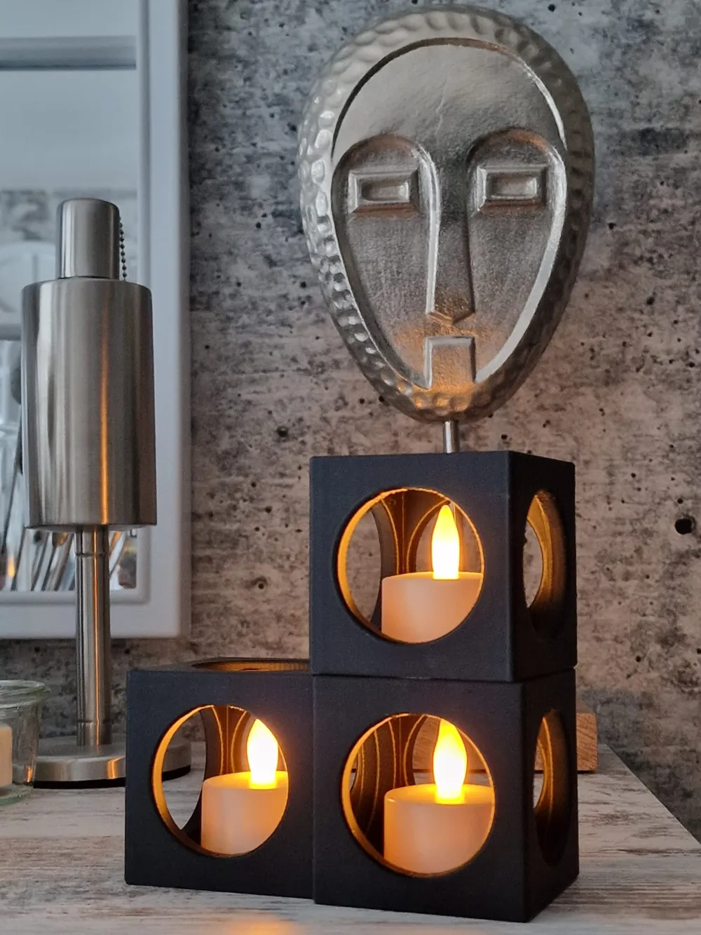 Modern tealight, stackable, easy print, cube tea light by Susi ...