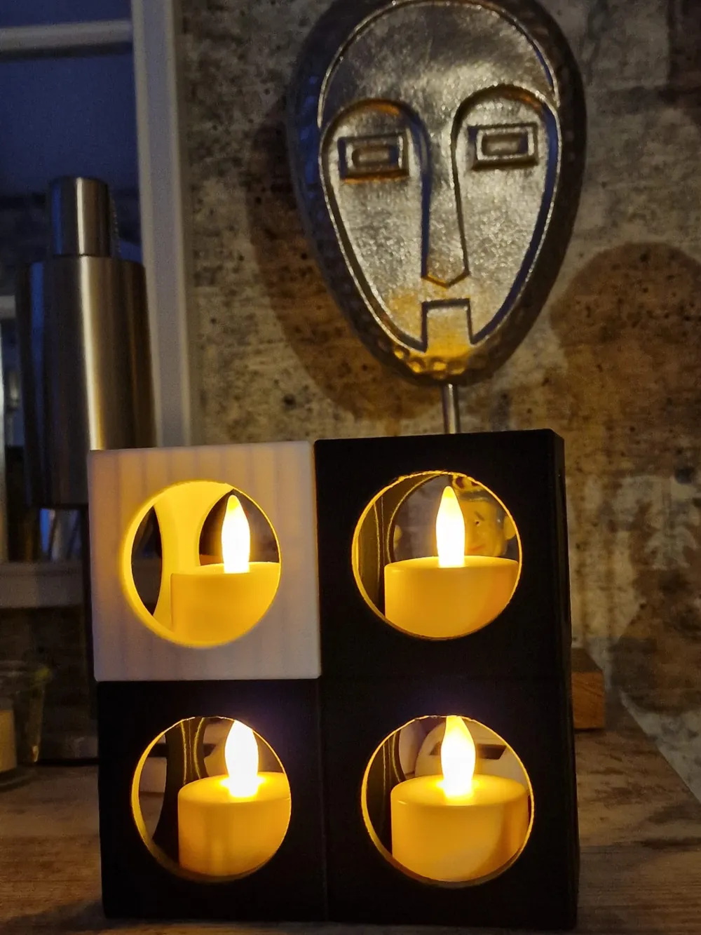 Modern tealight, stackable, easy print, cube tea light by Susi ...