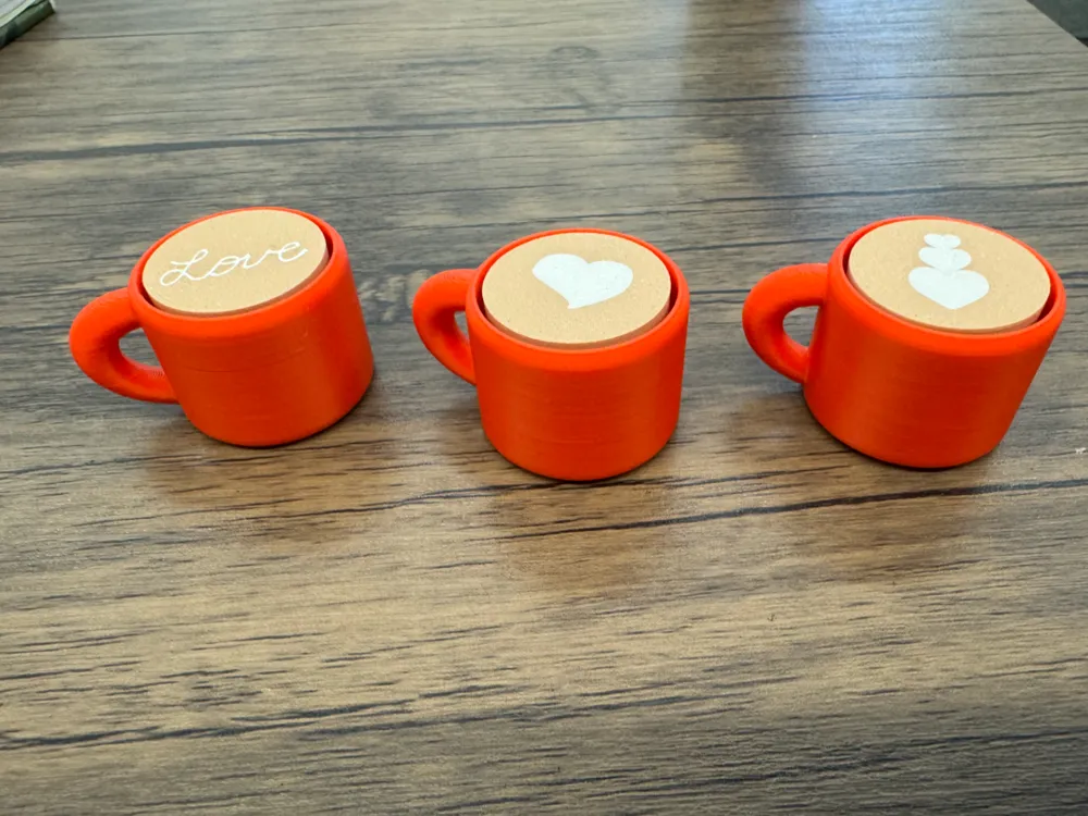 Latte Art Valentine Mug Fidget Clicker - Free 3D Print Model - MakerWorld