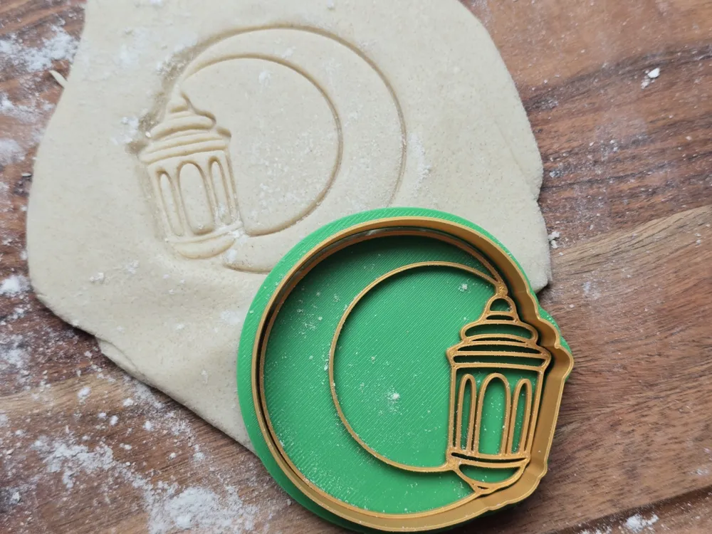 Sello cortador de galletas de Ramadán árabe con lámpara de luna ...