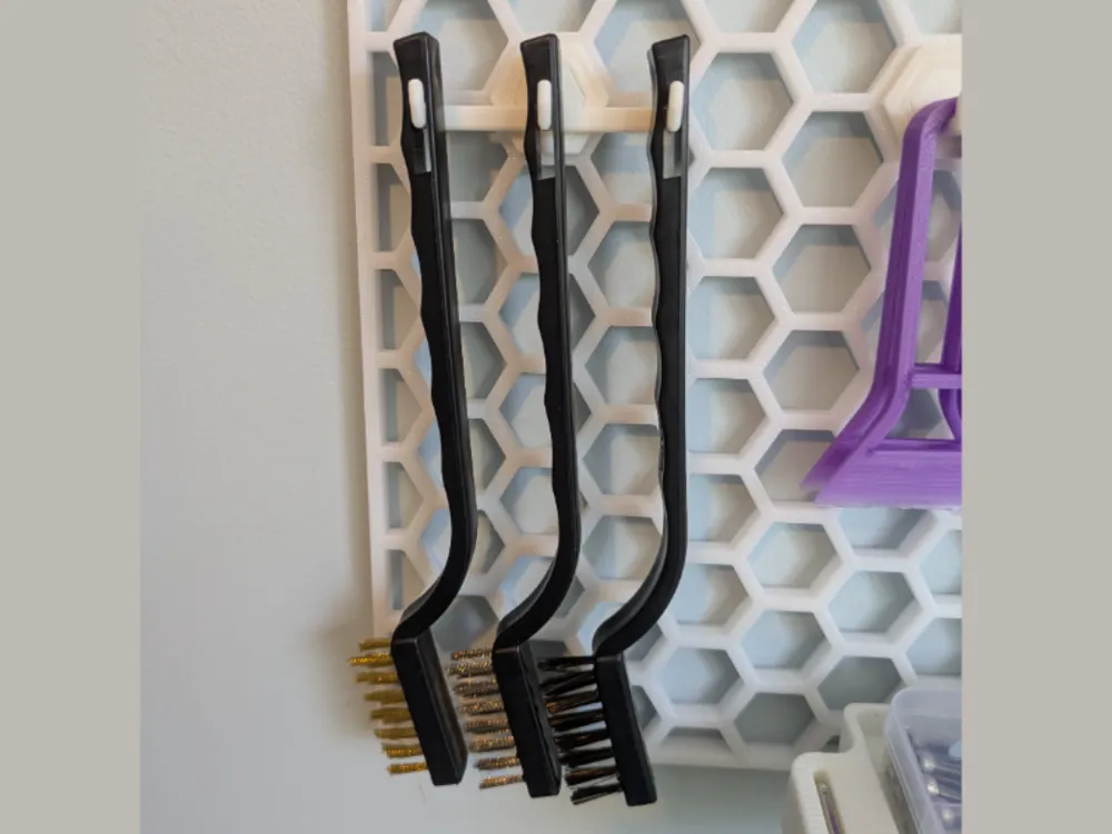 HSW Wire Brush Hooks - Honeycomb Storage Wall by Jamlam MakerWorld: Download Free 3D Models