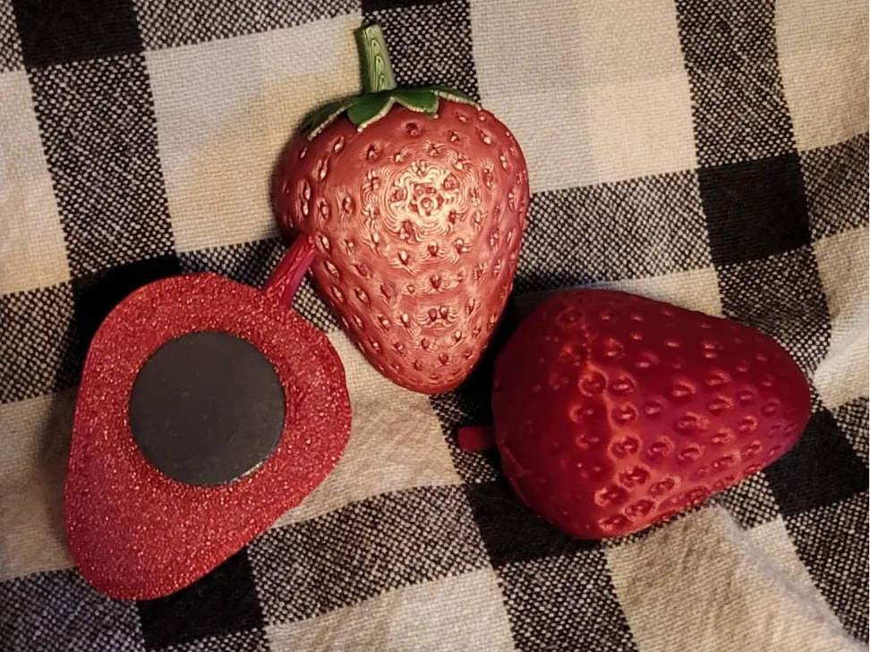 Strawberry Magnet - Free 3D Print Model - MakerWorld