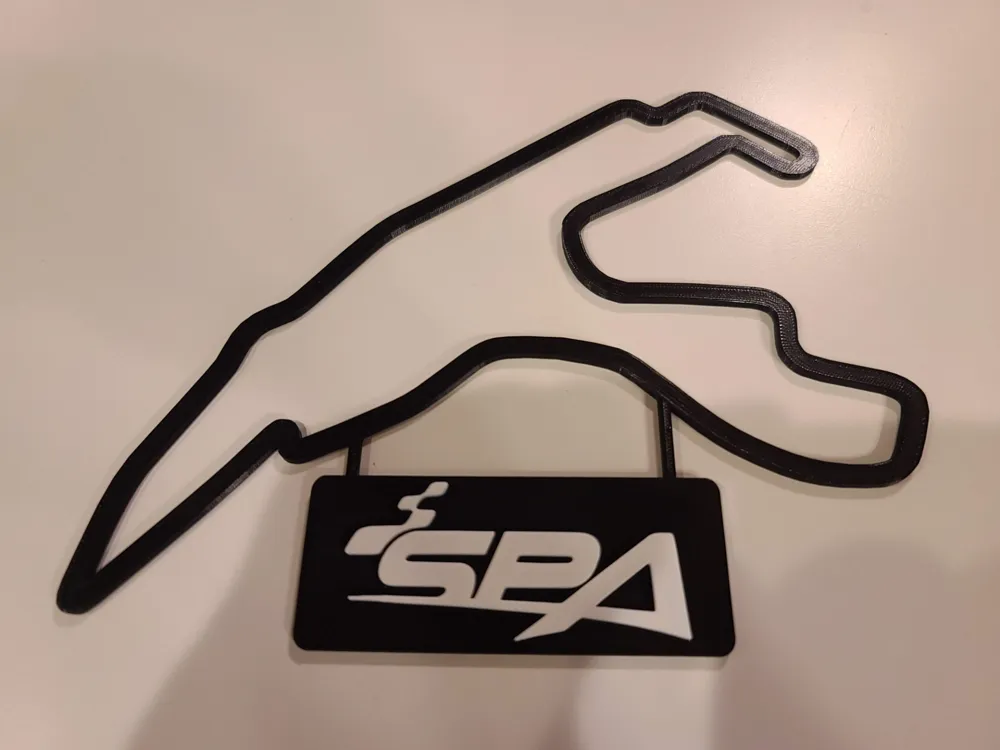 SPA Track Map with Nameplate Wall Art by dakjones82 - MakerWorld