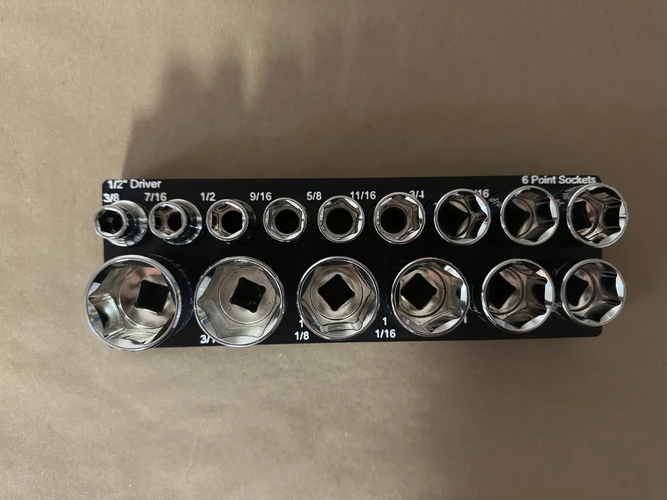 1/2 Inch Standard Sockets GridFinity - Free 3D Print Model - MakerWorld