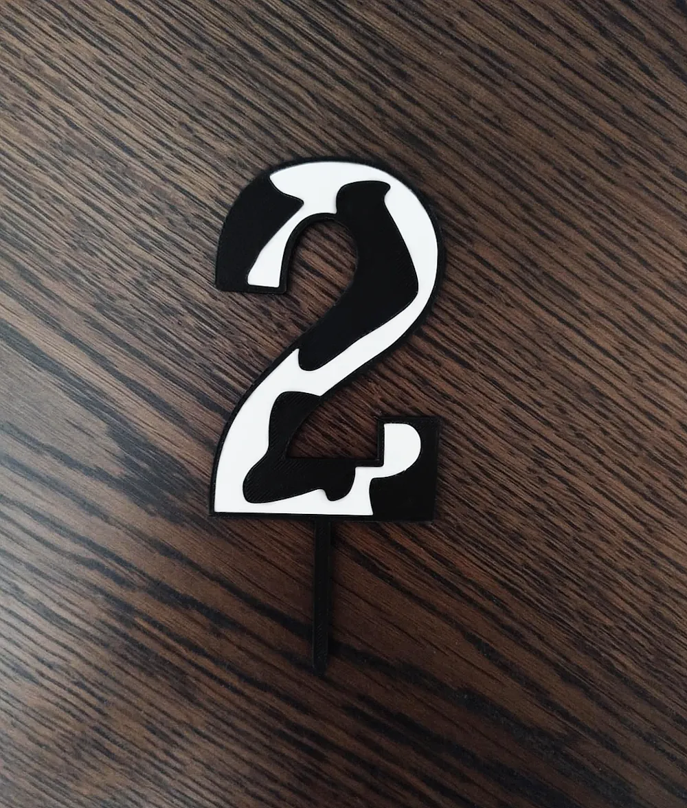 Number cake topper with cow print - 2 by 3D Creator Labs MakerWorld ...