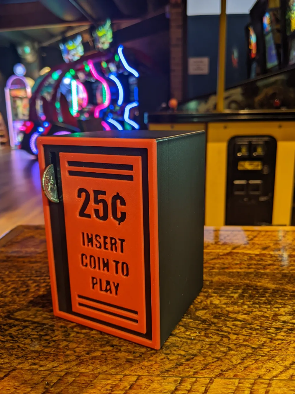 Retro Arcade Insert 25¢ Coin Bank/LED Light Holder by ashtree3d ...