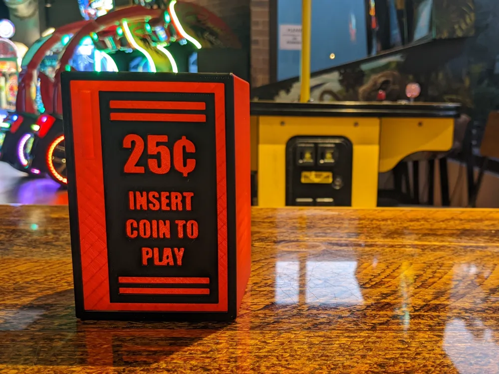Retro Arcade Insert 25¢ Coin Bank/LED Light Holder by ashtree3d ...