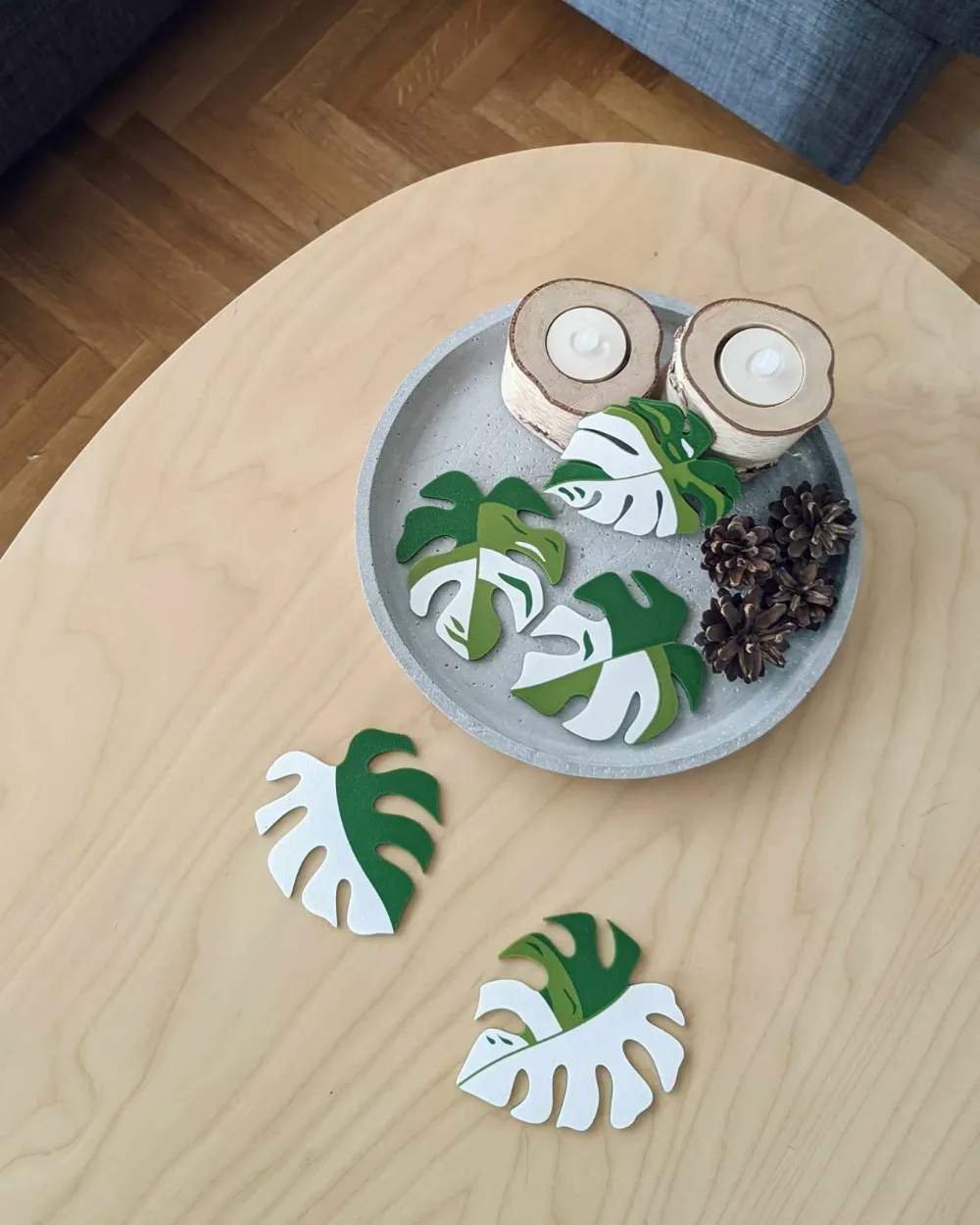 Monstera variegata coasters by shelby-eleanor - MakerWorld