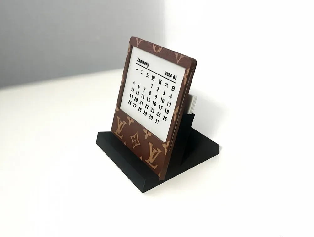 LV Calendar Desktop Phone Stand - Free 3D Print Model - MakerWorld