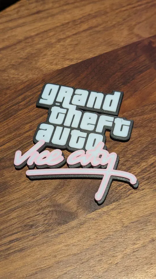 LOGO GTA VICE CITY - Free 3D Print Model - MakerWorld