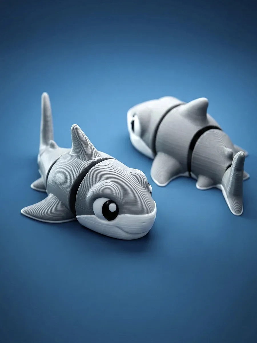 Flexi Shark - Toy/Keychain - Free 3D Print Model - MakerWorld