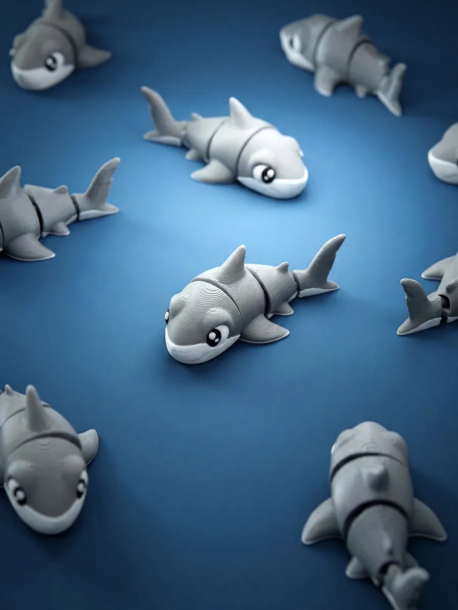 Flexi Shark - Toy/Keychain - Free 3D Print Model - MakerWorld