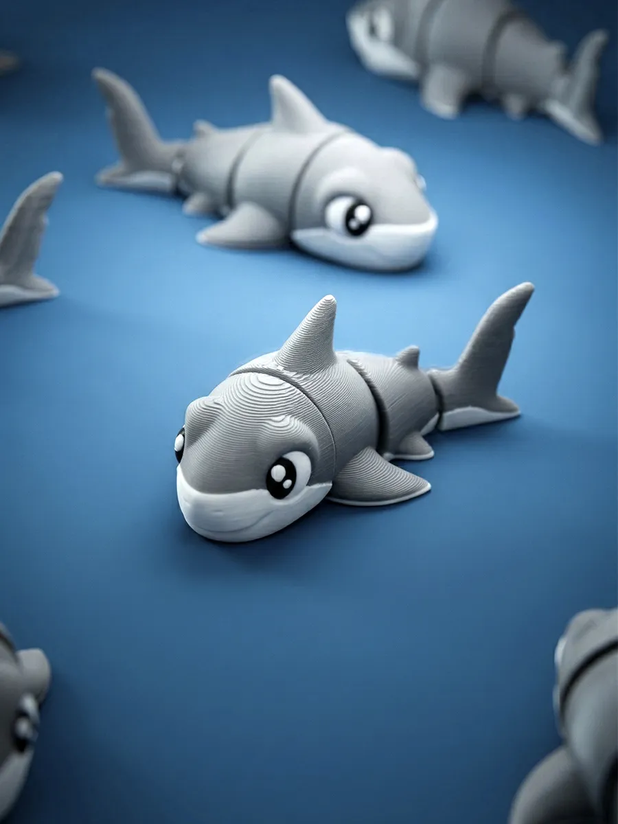 Flexi Shark - Toy/Keychain - Free 3D Print Model - MakerWorld
