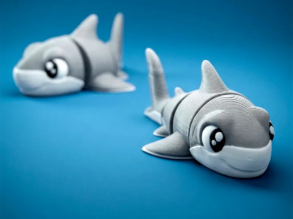 Flexi Shark - Toy/Keychain - Free 3D Print Model - MakerWorld