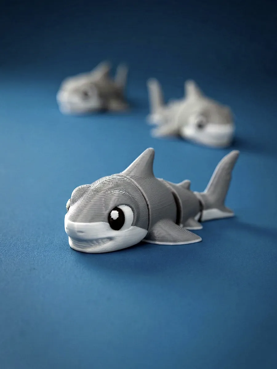 Flexi Shark - Toy/Keychain - Free 3D Print Model - MakerWorld