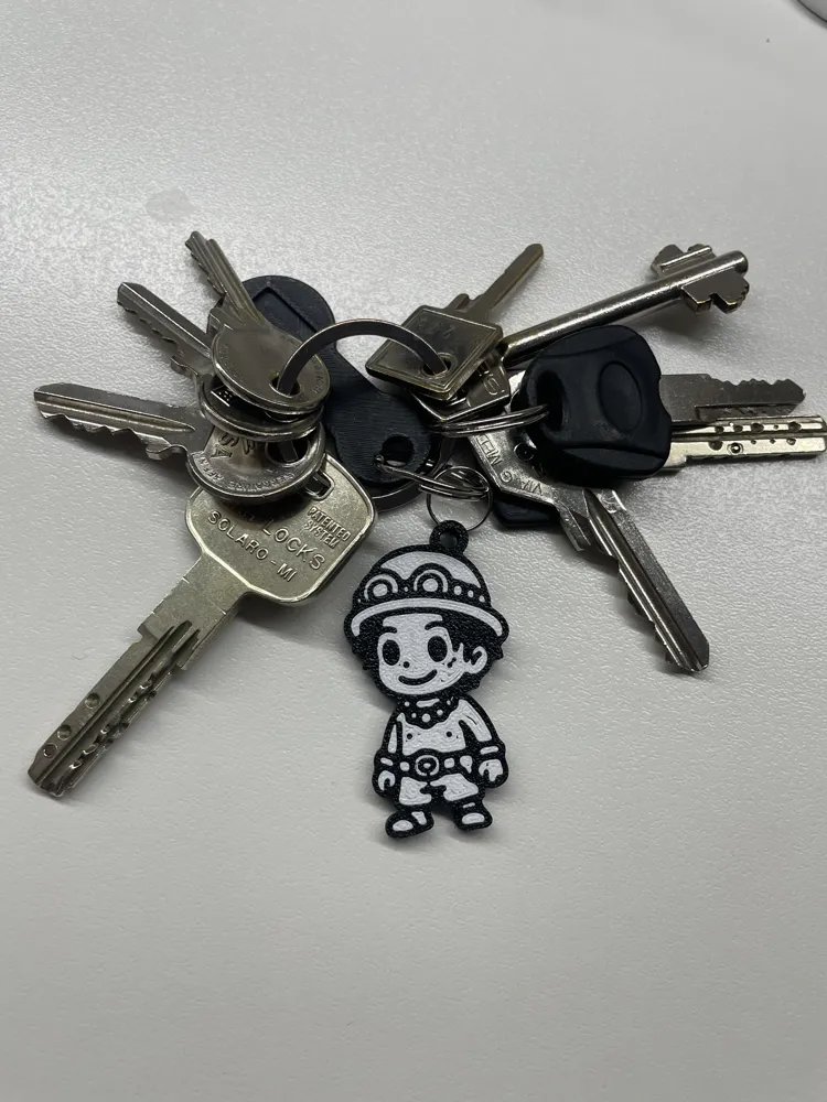 One Piece Keychain - Ace - Free 3D Print Model - MakerWorld