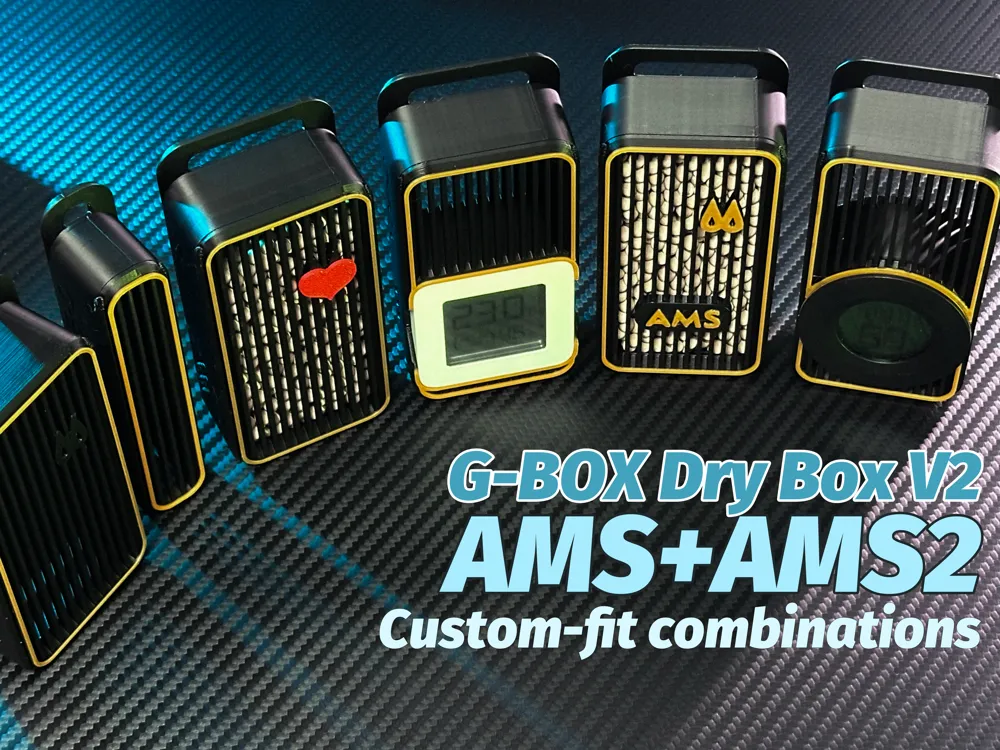 AMS Dry Box V2 + Customizable Setup + AMS + AMS2Pro (no filament spool ...