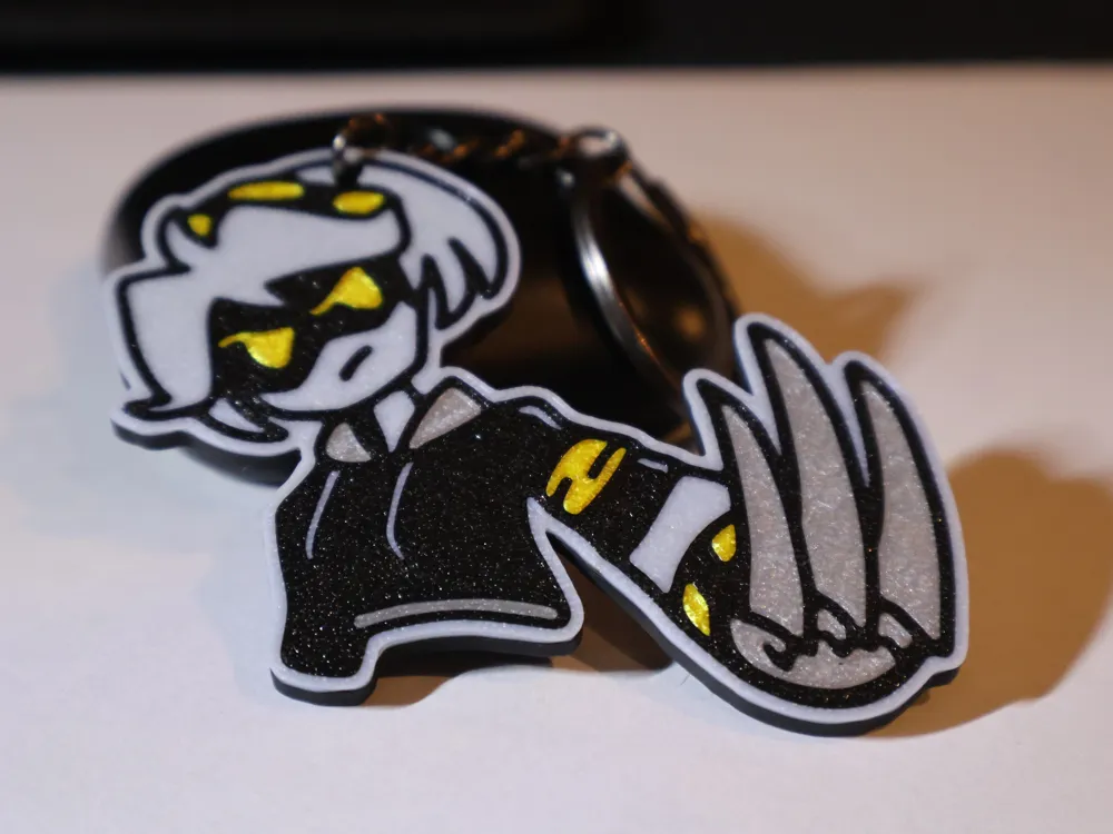 V Keychain Murder Drones Glitch pin - Free 3D Print Model - MakerWorld