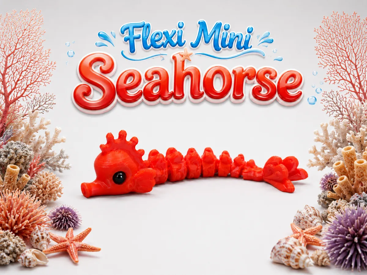 Flexi Mini Seahorse [Multi-part] - Free 3D Print Model - MakerWorld