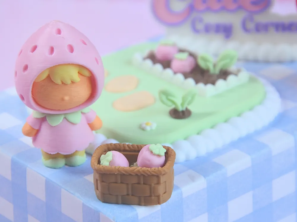 Mini Cute Cozy Corner #1 – Strawberry Garden - Free 3D Print Model ...