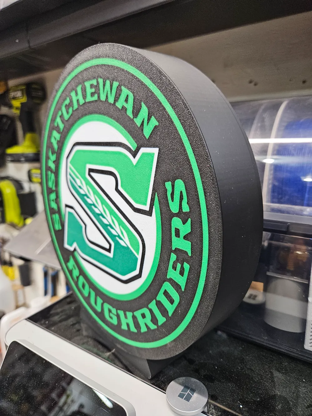 New Sask Rider Logo Lightbox by Hergie Prints - MakerWorld