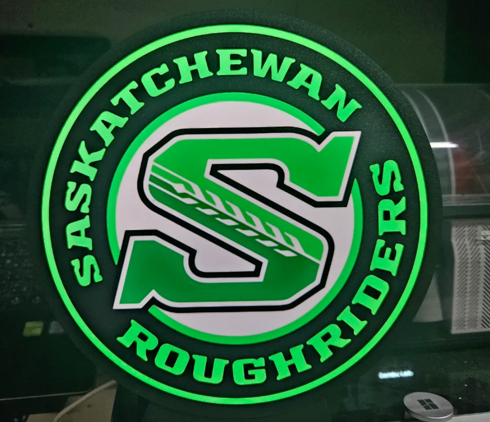 New Sask Rider Logo Lightbox by Hergie Prints - MakerWorld