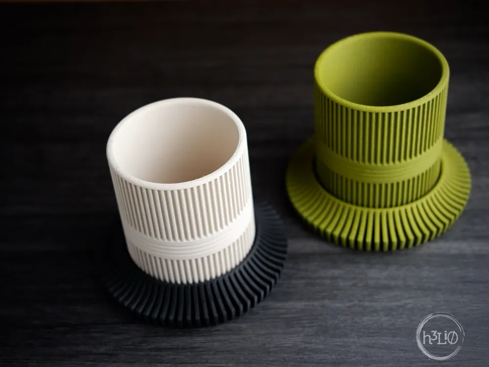 planter pot · ribbed plate by h3li0 - MakerWorld