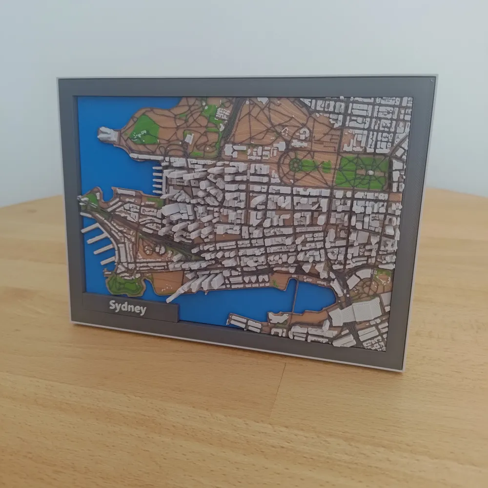 Sydney Map Frame Box - Free 3D Print Model - MakerWorld