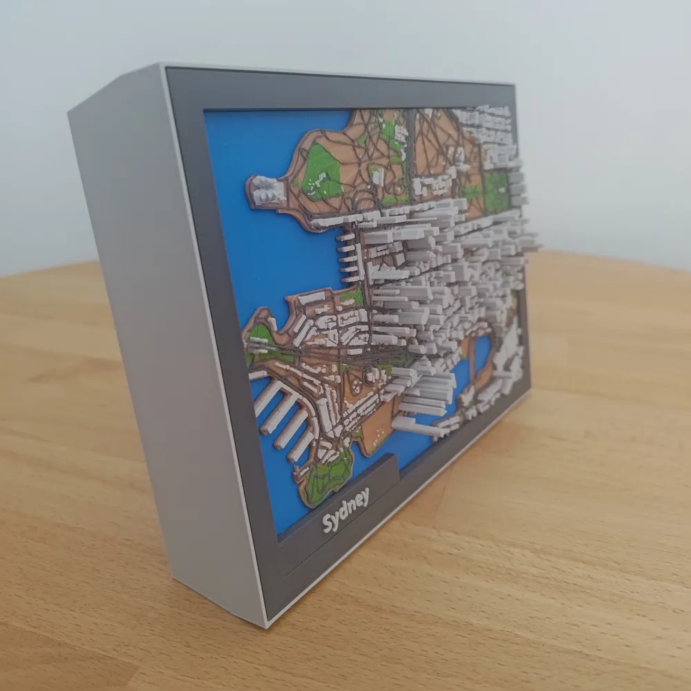 Sydney Map Frame Box - Free 3D Print Model - MakerWorld