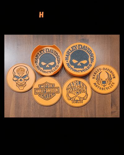 Harley-Davidson Inspired Coaster Set by Galactic Prints MakerWorld ...