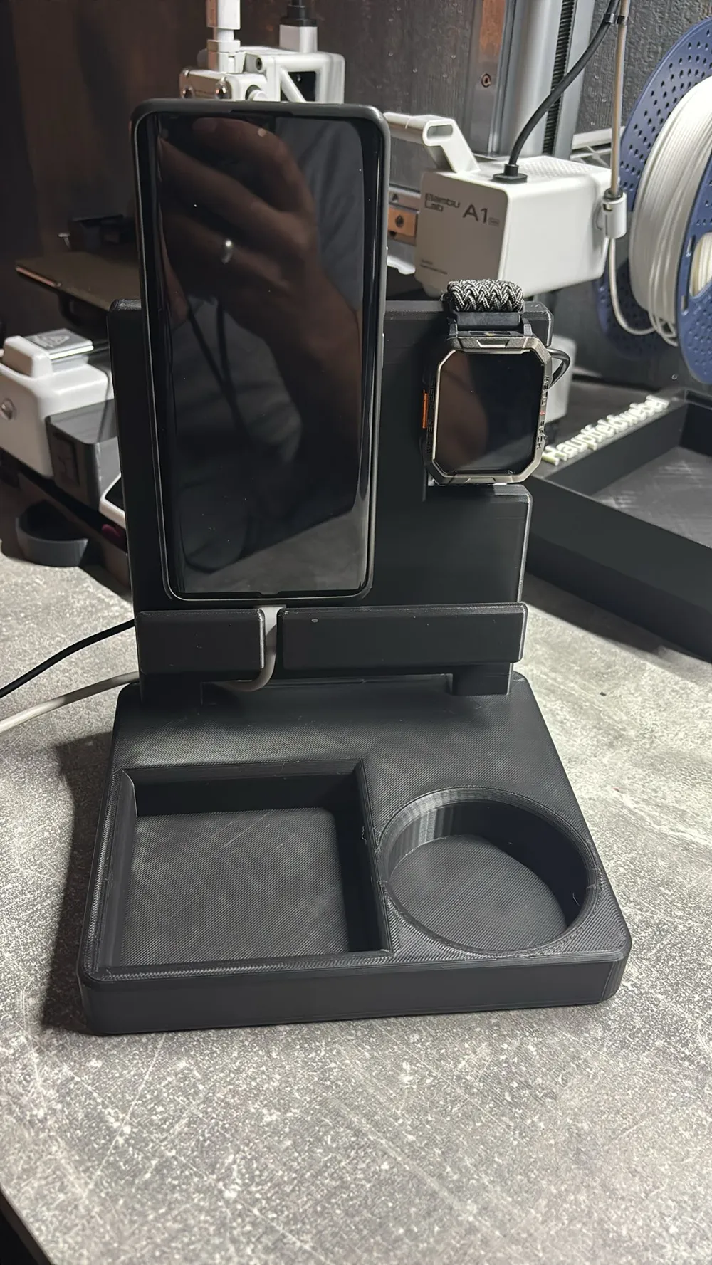 Phone and Watch Holder - Free 3D Print Model - MakerWorld