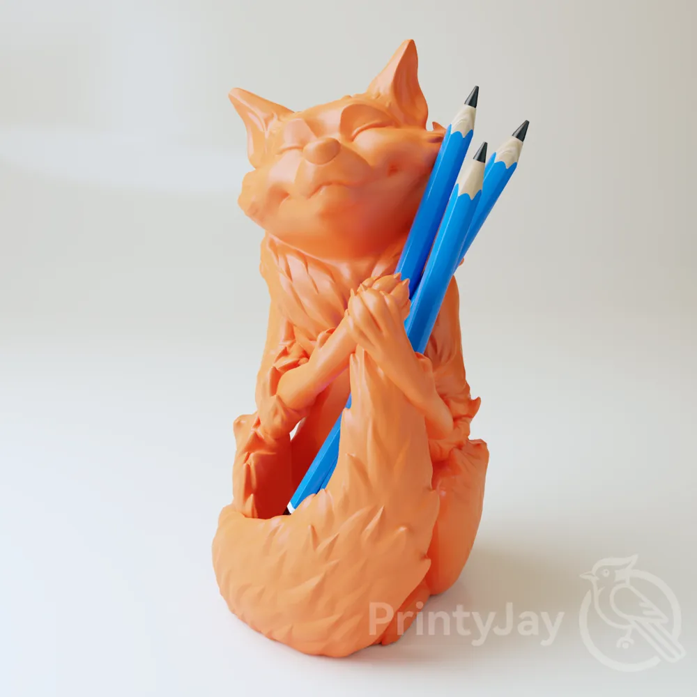 Cute Fox Pencil Holder by Printyjay.comMakerWorld: Download Free 3D Models