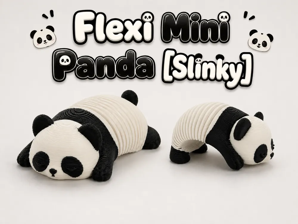 Flexi Mini Panda [Slinky] - Modelo gratuito para impressão 3D - MakerWorld