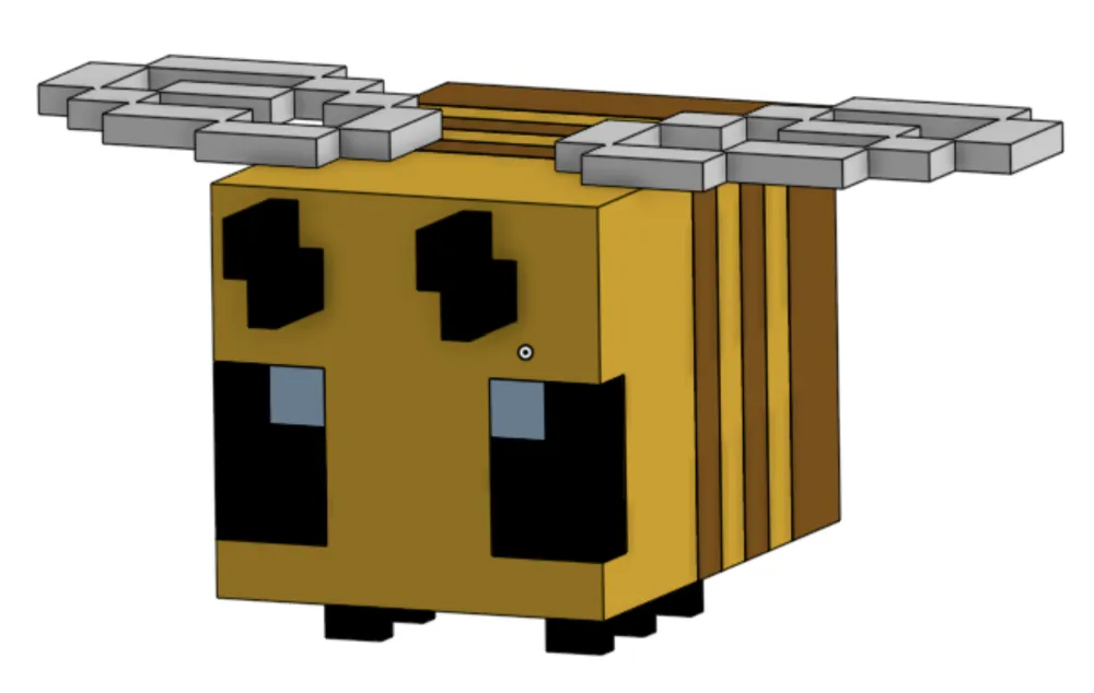 Minecraft Bee (No AMS) - Free 3D Print Model - MakerWorld