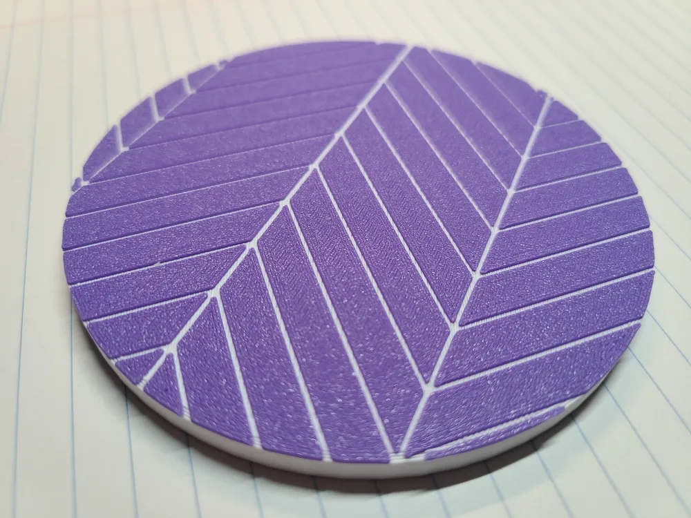 Textured Chevron Pattern Coaster by dietpeachfanta - MakerWorld