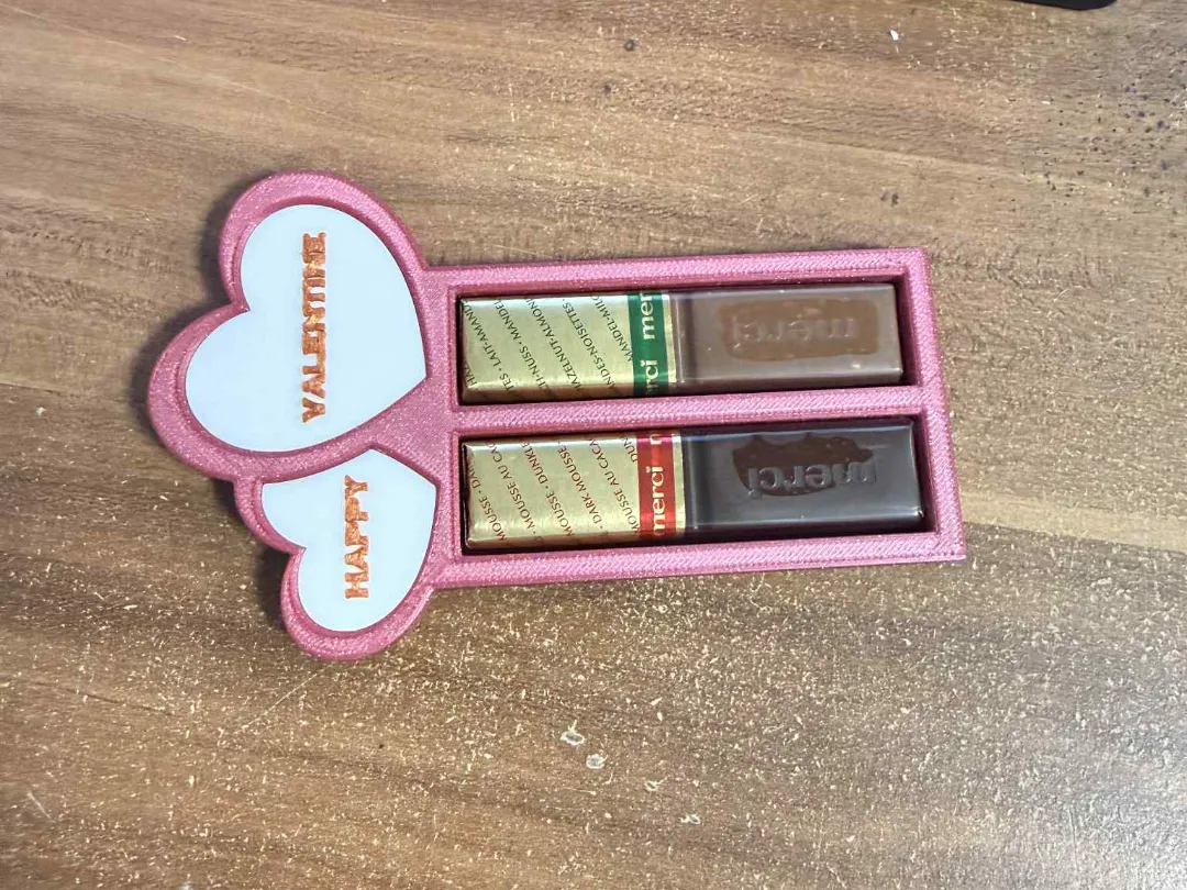 Valentine sweet gift 2x Merci bars - editable text - Free 3D Print ...