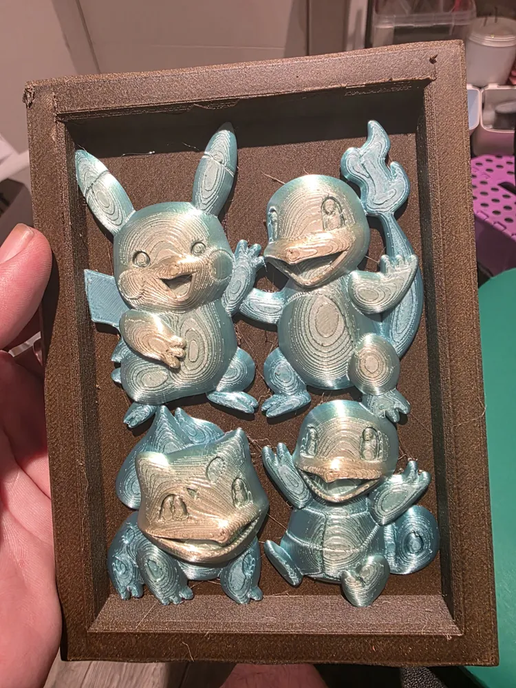 Cute Pokemon Quartet Relief Wall Art by T&T Solutions MakerWorld ...