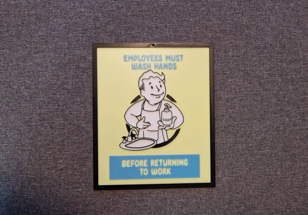 Fallout Wash Hands Poster Hueforge by DennisV MakerWorld: Download Free ...