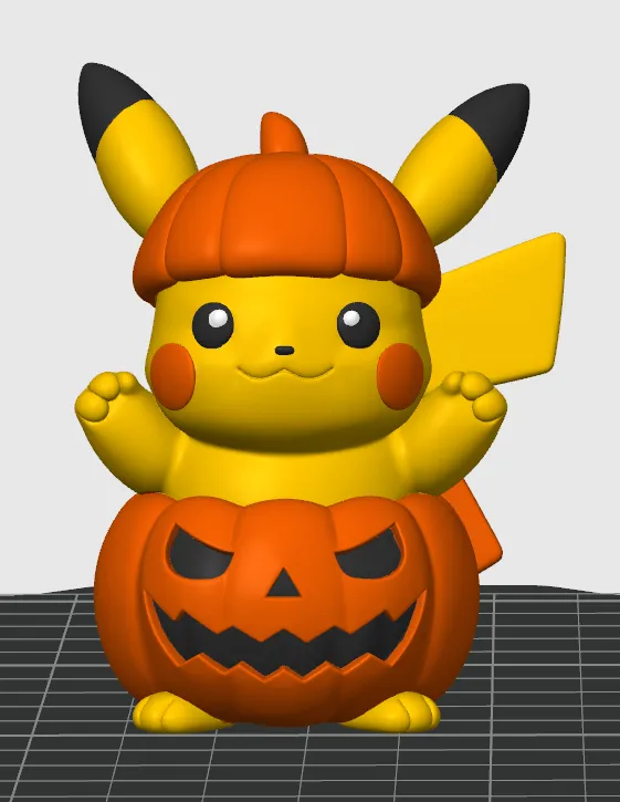 Halloween Pumpkin Pikachu [AMS/Multicolor] by ChibiDex MakerWorld ...