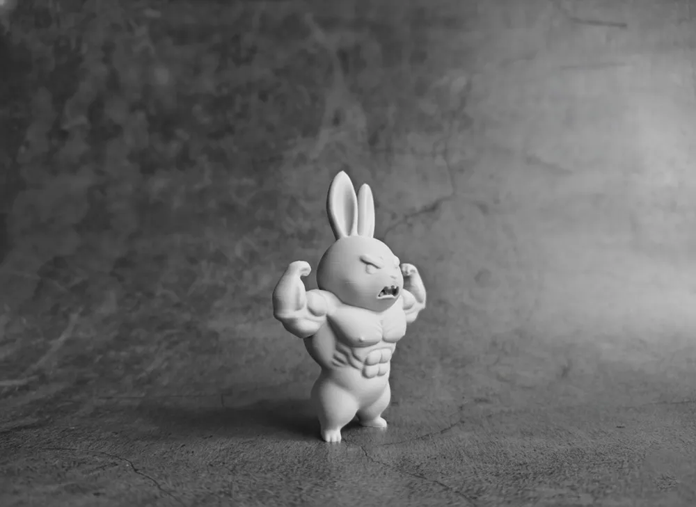 Fitness Muscle Bunny Collectible Decoration Ornament - Free 3D Print ...