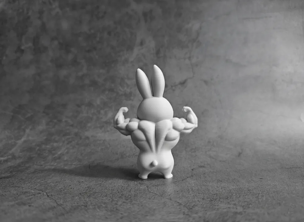 Fitness Muscle Bunny Collectible Decoration Ornament - Free 3D Print ...