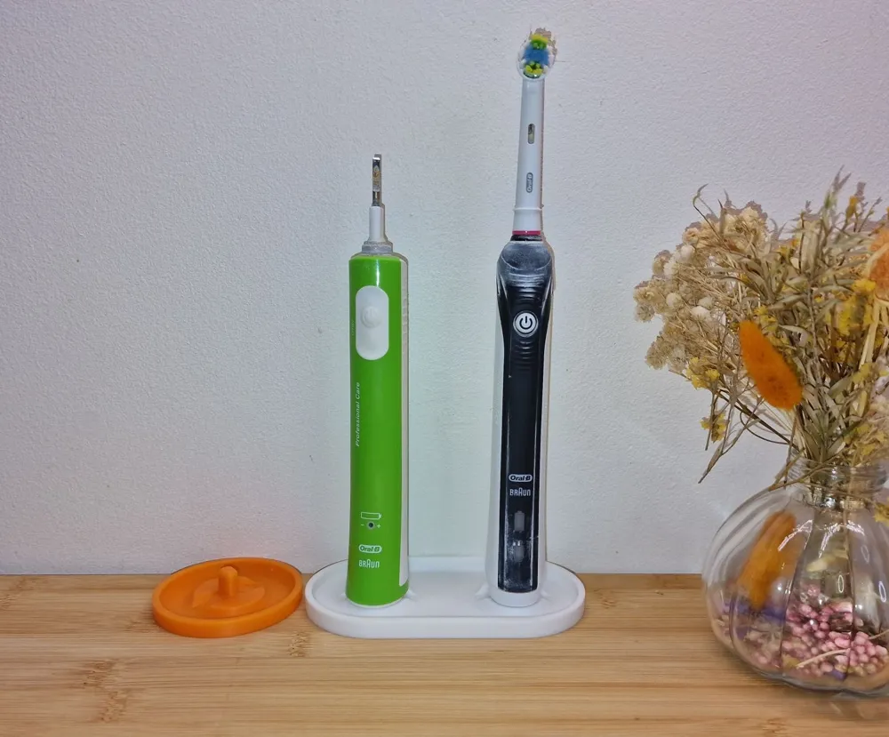 Double Toothbrush stand holder - for 2 Oral B by MJD - MakerWorld