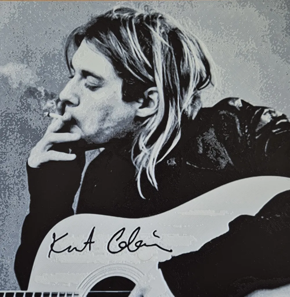 Kurt Cobain Black + White - Free 3D Print Model - MakerWorld