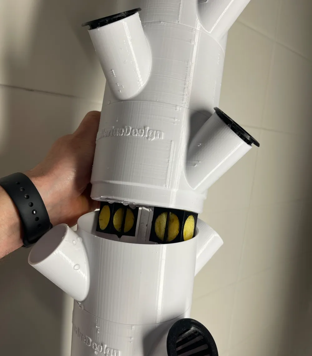 Hydroponic tower, unique humidification design - Free 3D Print Model ...