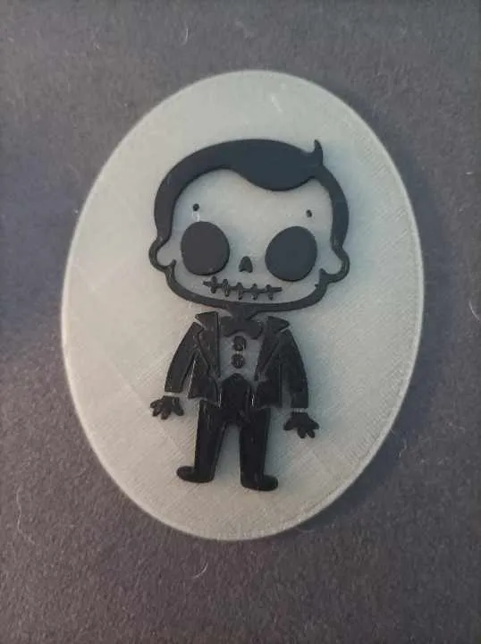 Skeleton cute 2d plate easy, fast by Factorium of TS - MakerWorld