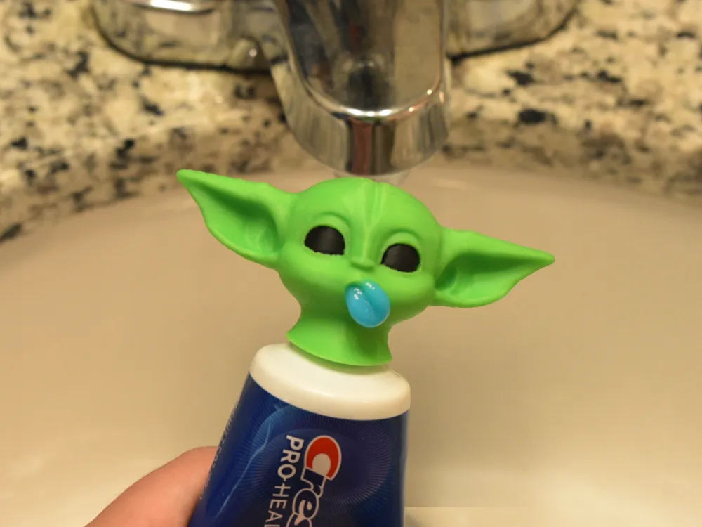 Baby Yoda Toothpaste Topper - Free 3D Print Model - MakerWorld