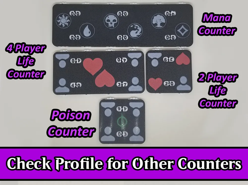 MTG Poison Counter / Tracker - 4x Player 0-9 Dials by TheMakerSphere ...