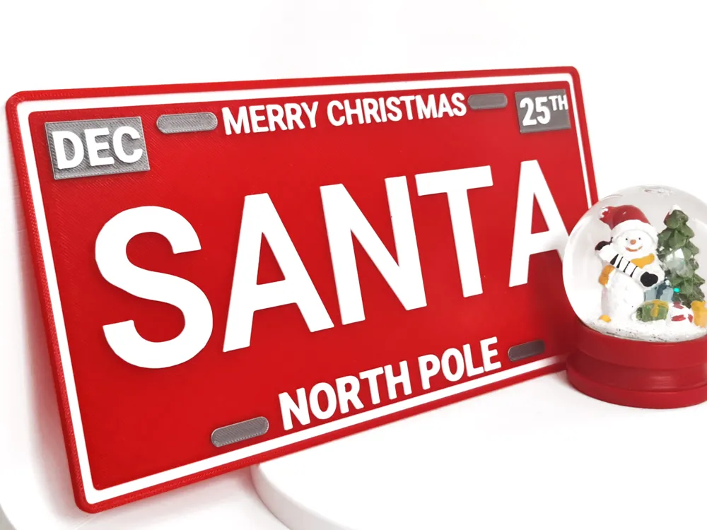 Santa Claus North Pole License Plate by Sanja 3D - MakerWorld