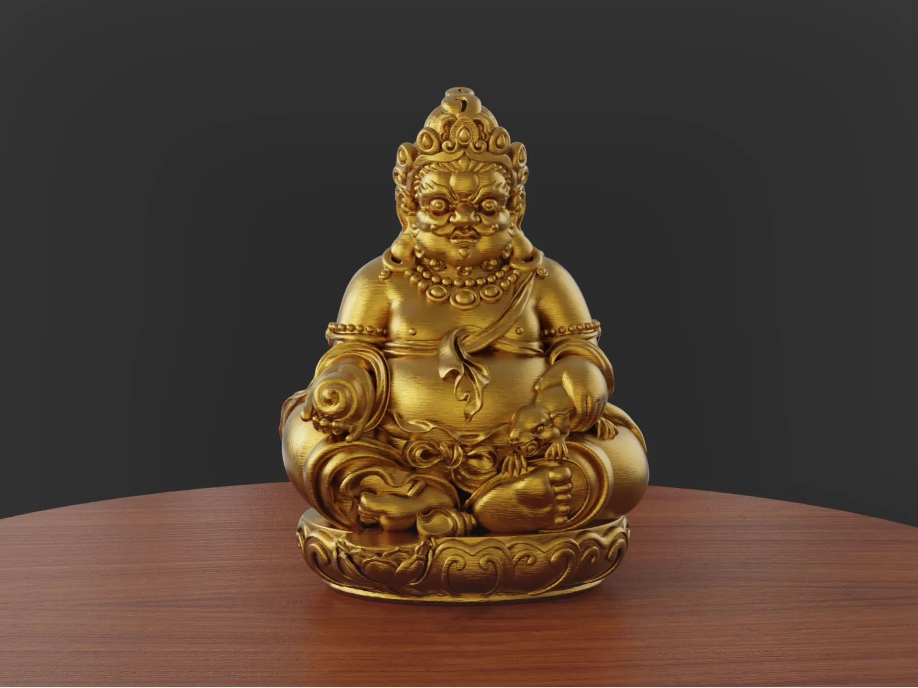 Good Fortune and Treasure Yellow Deity Statue by hild - MakerWorld